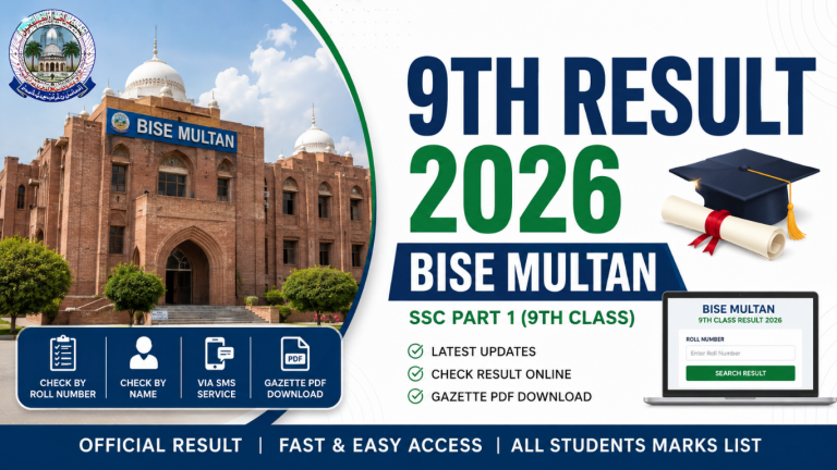 9th Result 2026 BISE Multan-Check By Roll Number, Name, SMS